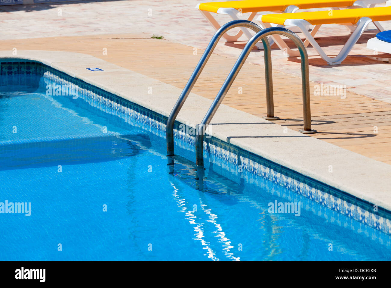 Ladder in the swimming pool, closeup Stock Photo - Alamy