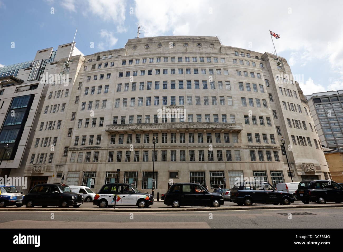 art deco main building of bbc broadcasting house London England UK ...