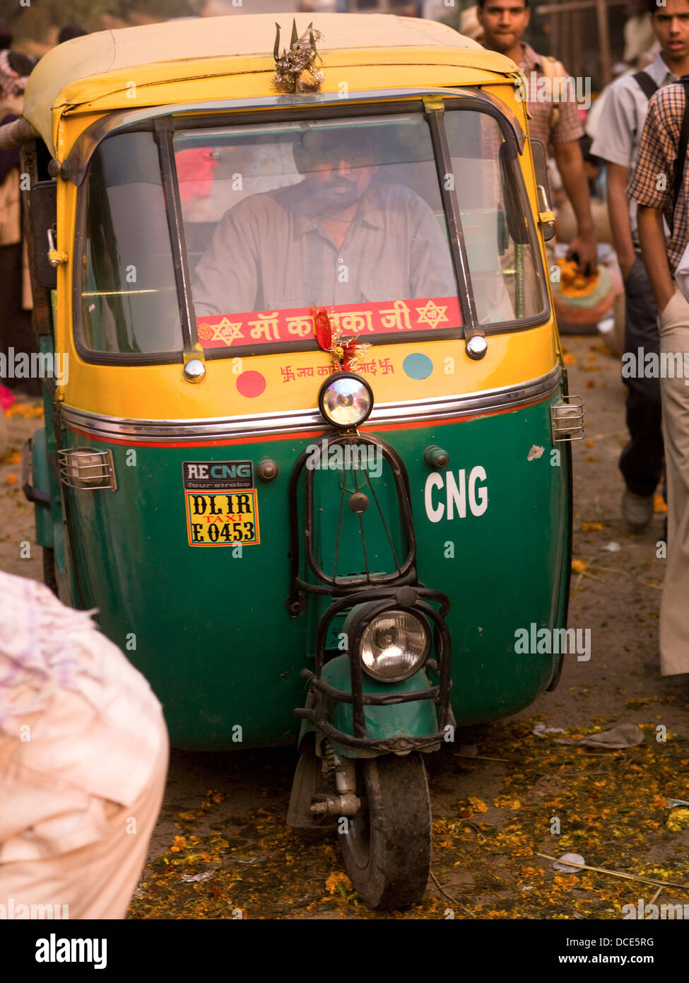 Man In A Auto Rickshaw; India Stock Photo - Alamy