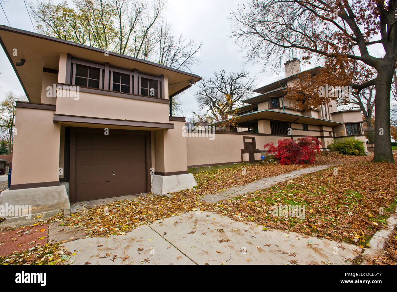 USA, Illinois, Oak Park, Frank Lloyd Wright, William G. Fricke House ...