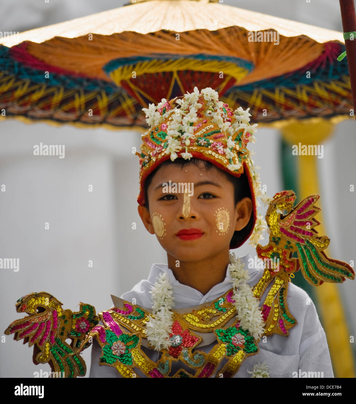 Young Woman Dressed Up For Buddhist Festival Stock Photo - Alamy