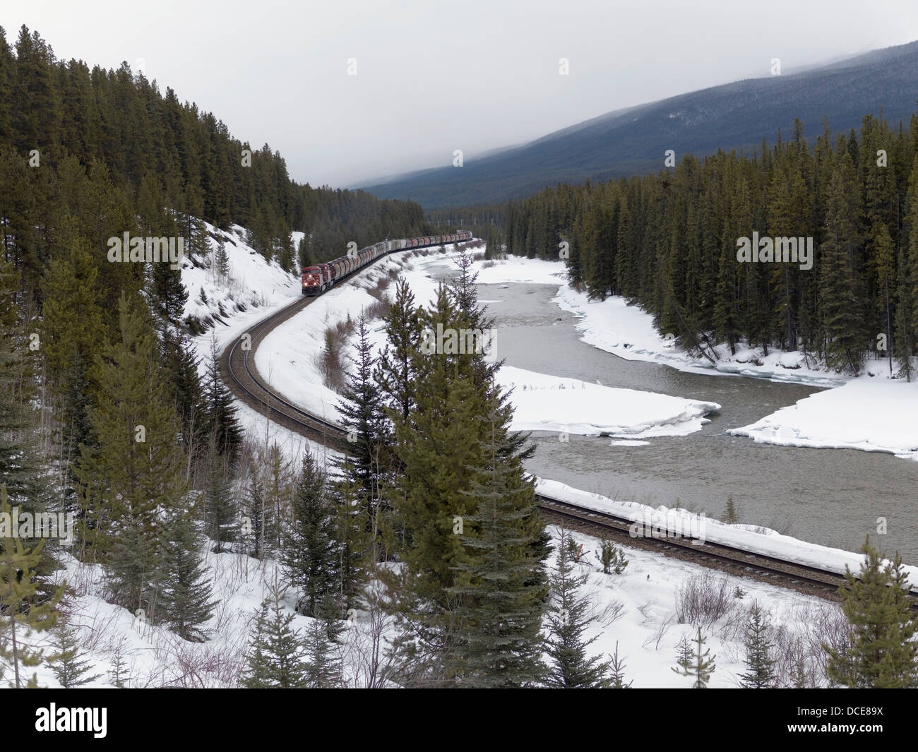 Railroad Through Banff, Alberta, Canada Stock Photo - Alamy