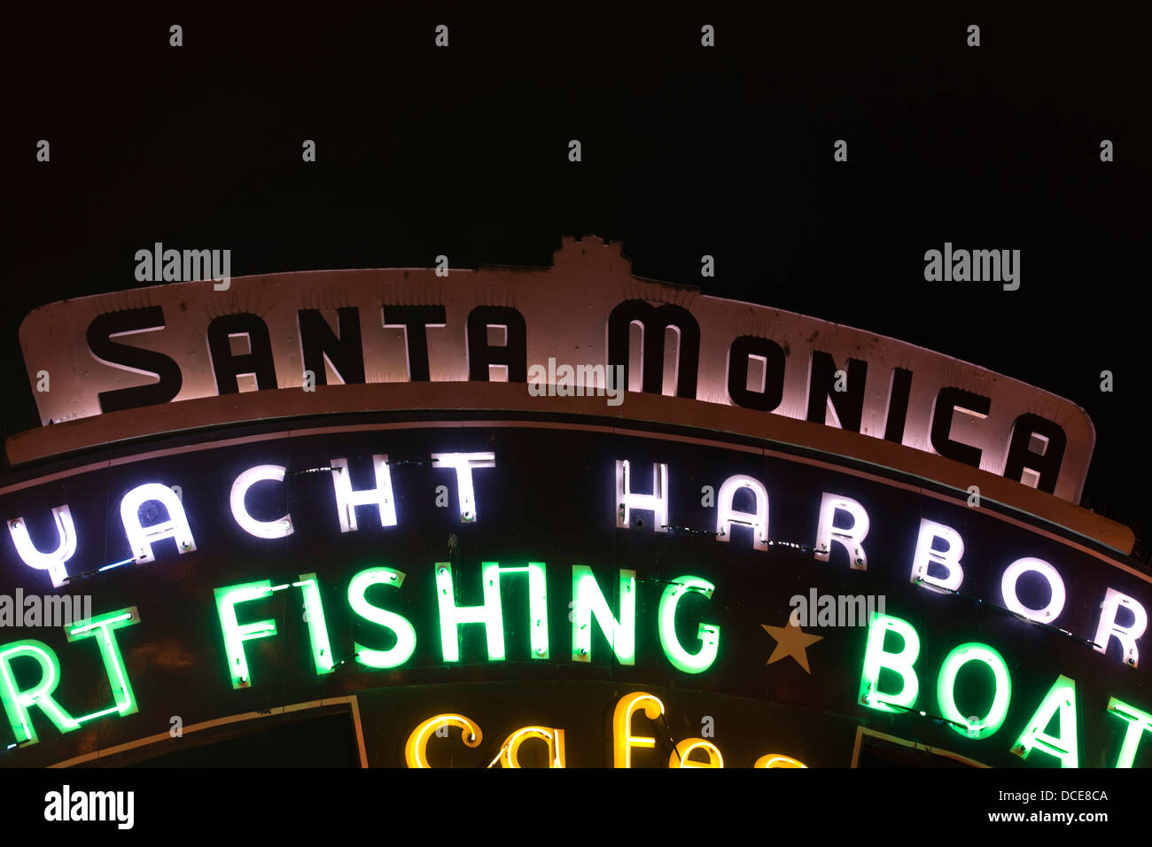 SANTA MONICA PIER NEON SIGN SANTA MONICA LOS ANGELES CALIFORNIA USA ...