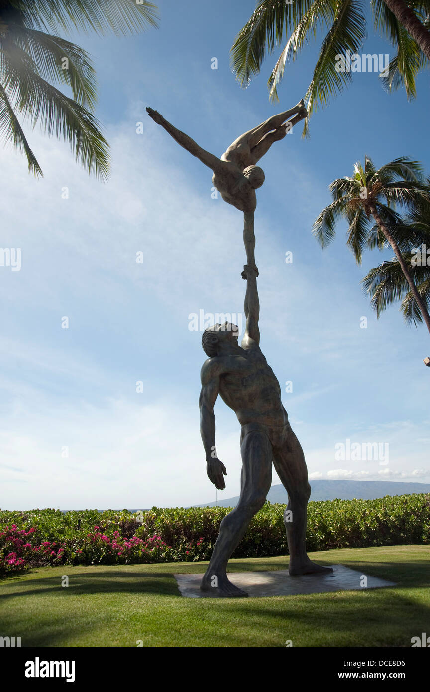 Statue Of Acrobats; Maui, Hawaii, Usa Stock Photo - Alamy