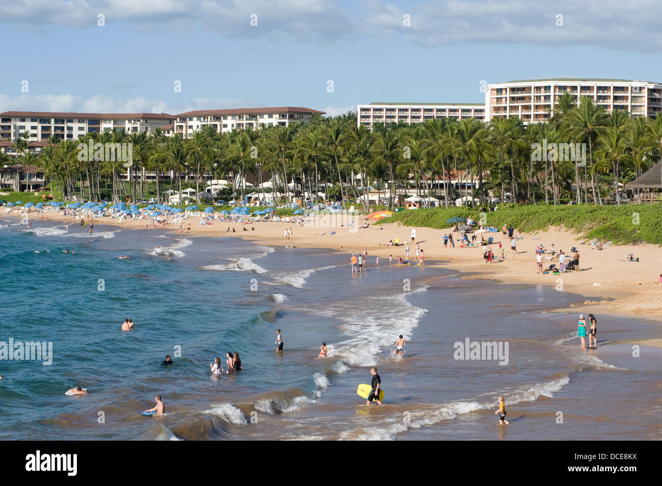 Maui, Hawaii, Usa; Busy Beach Scene Stock Photo - Alamy