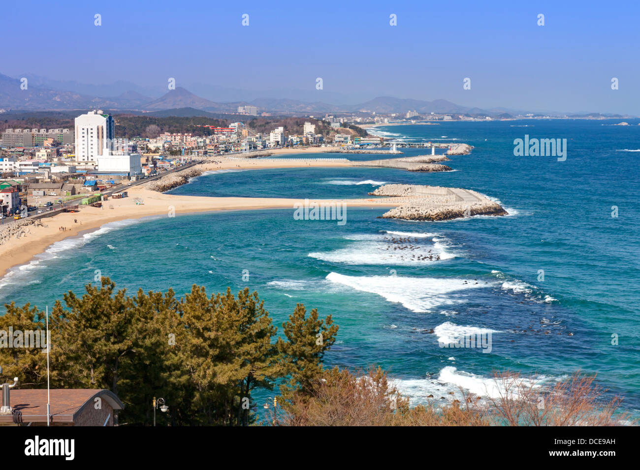Winter view of Sokcho, a city located at South Korea east coastline ...
