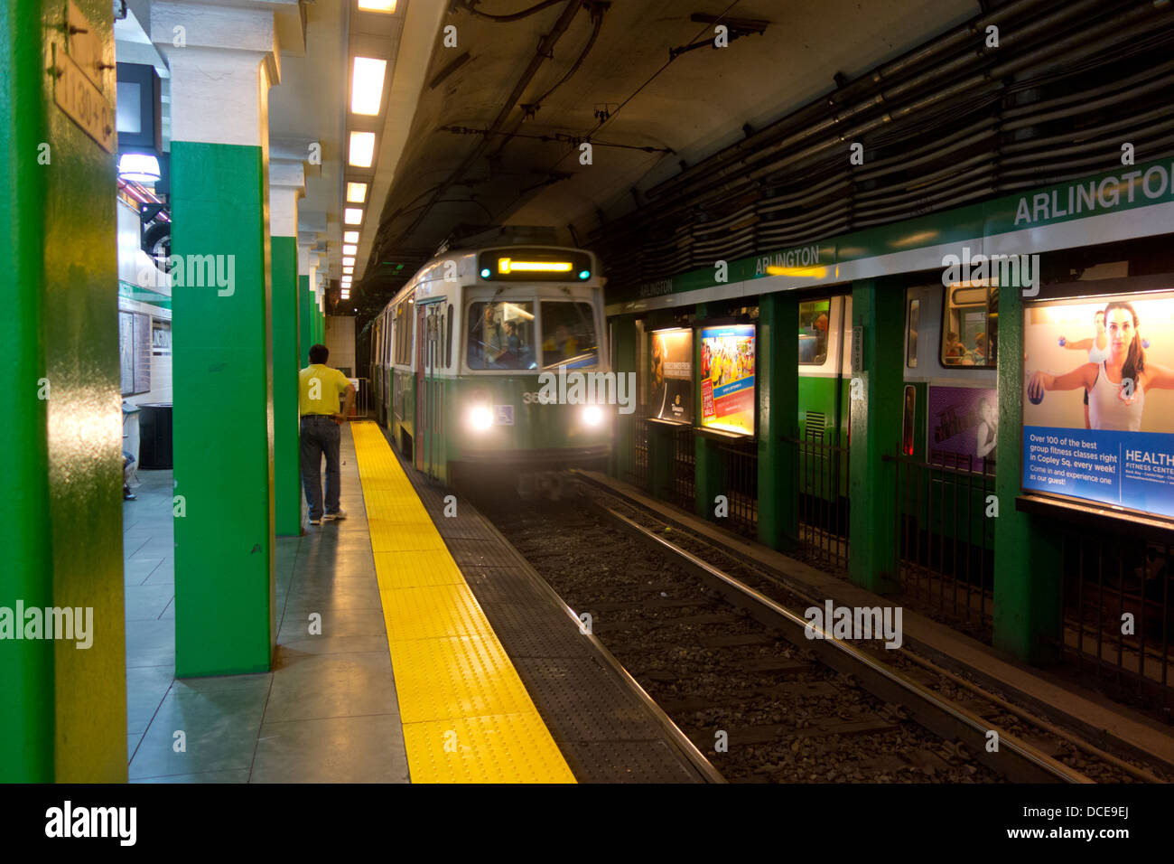Green line train boston subway hi-res stock photography and images - Alamy