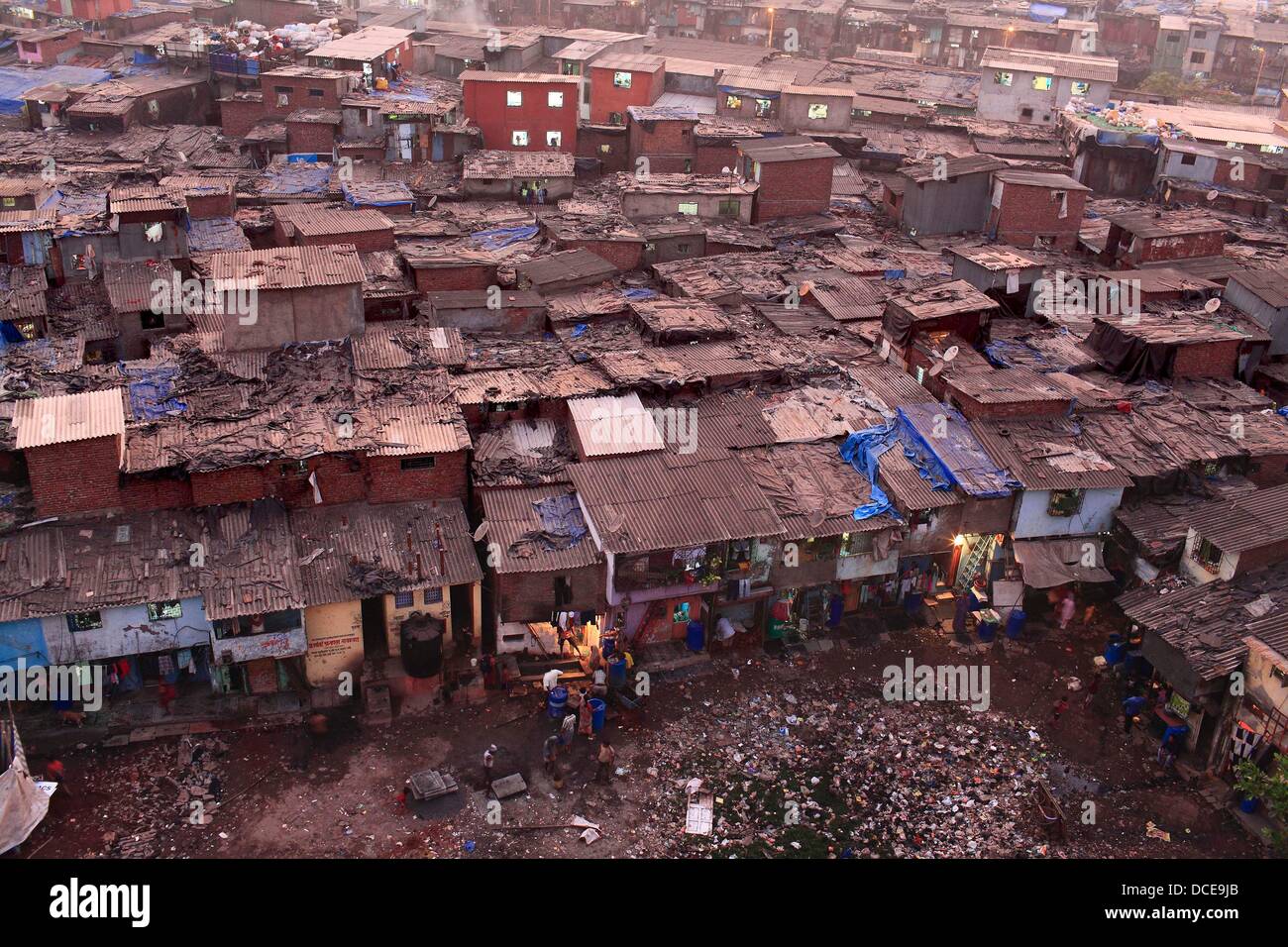 December 5, 2011 - Mumbai, Maharashtra, India - Ariel view of the Slums ...
