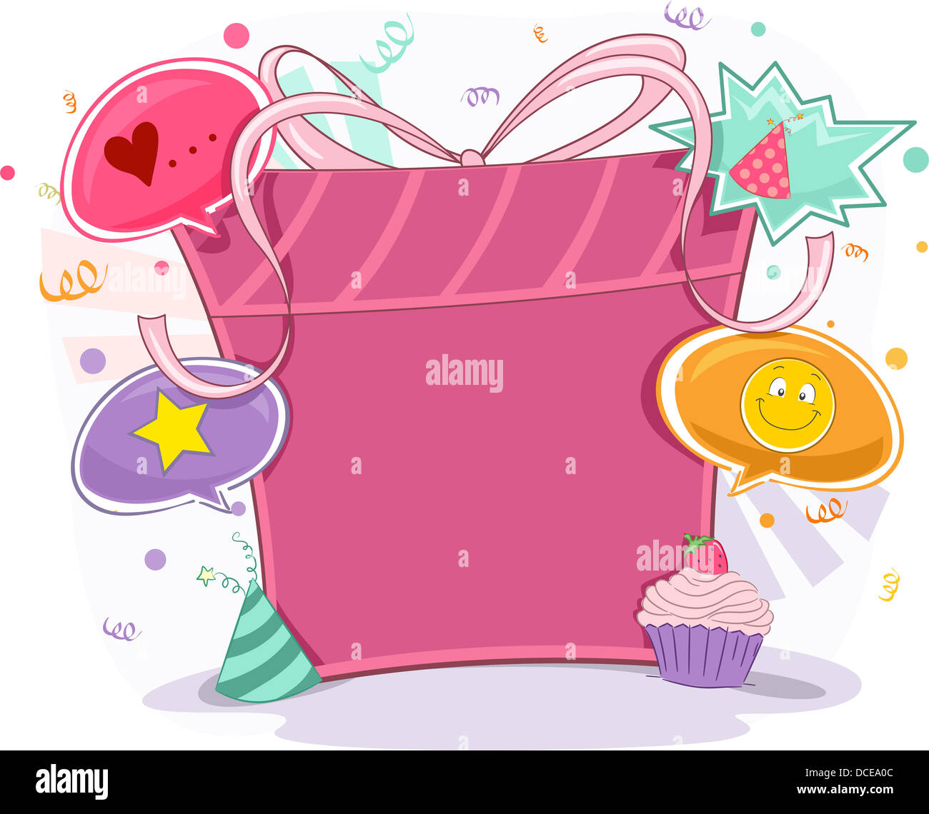 Background Illustration of Birthday Gift Frame Stock Photo - Alamy