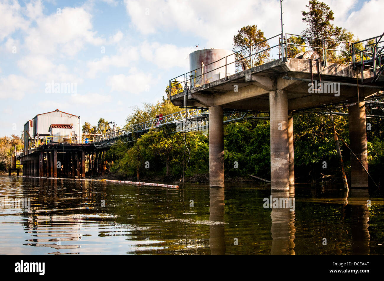 USA, Louisiana, Atchafalaya Basin, abandoned Bayou Sorrell Shell Oil ...