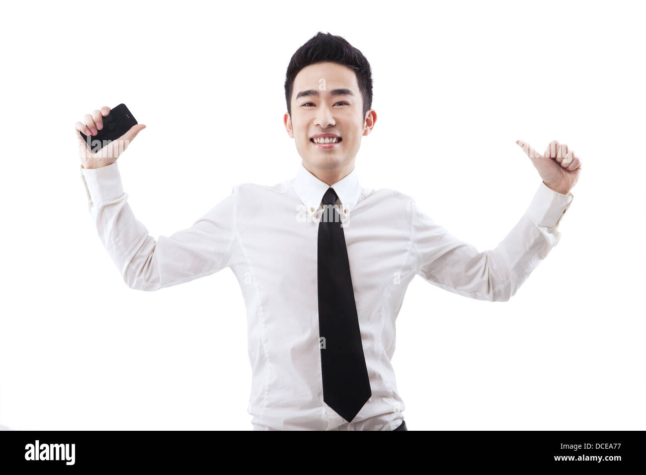 Business man with mobile phone Stock Photo - Alamy