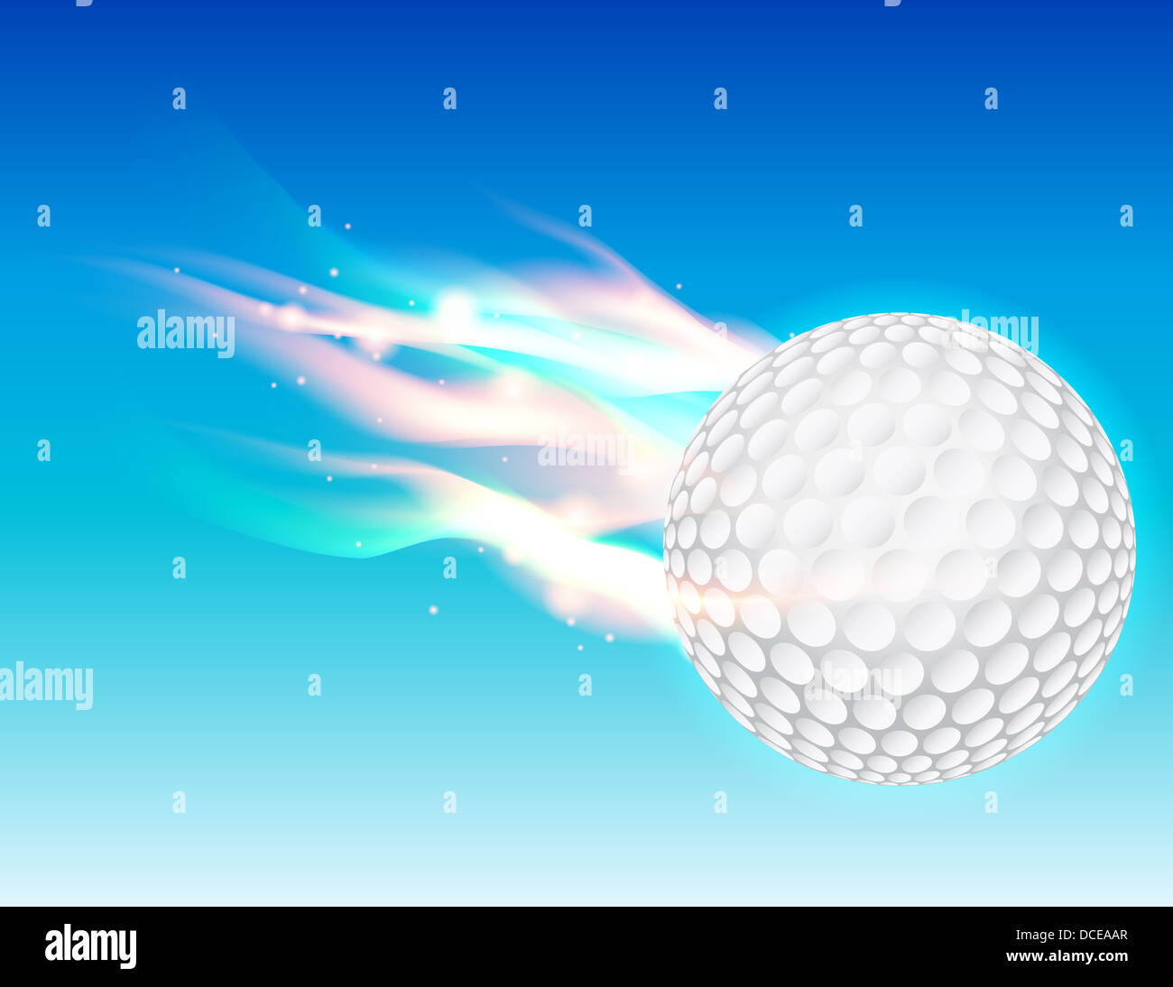 A flaming golf ball flying in the sky Stock Photo - Alamy