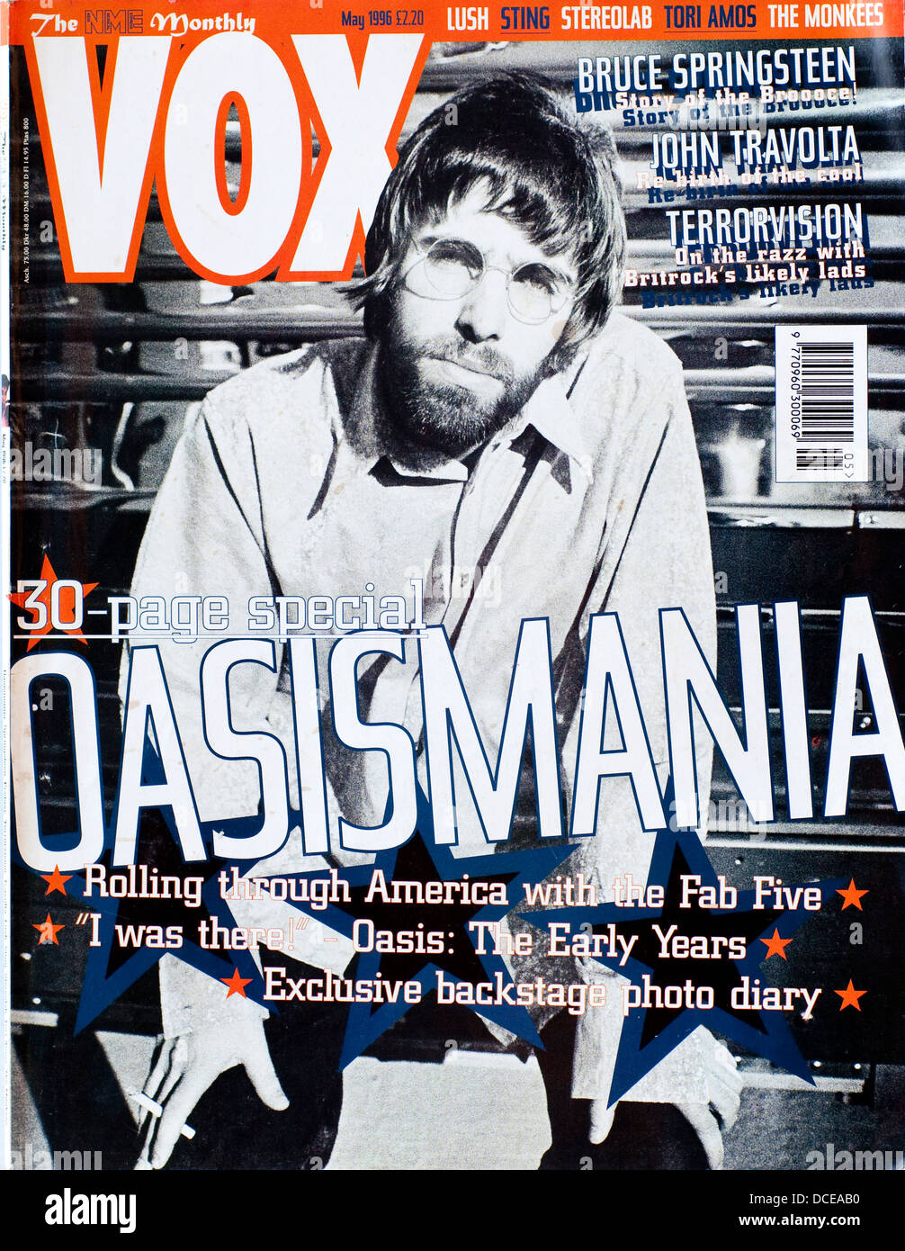 Vox Magazine - May 1996, Liam Gallagher from Oasis - Editorial use only ...