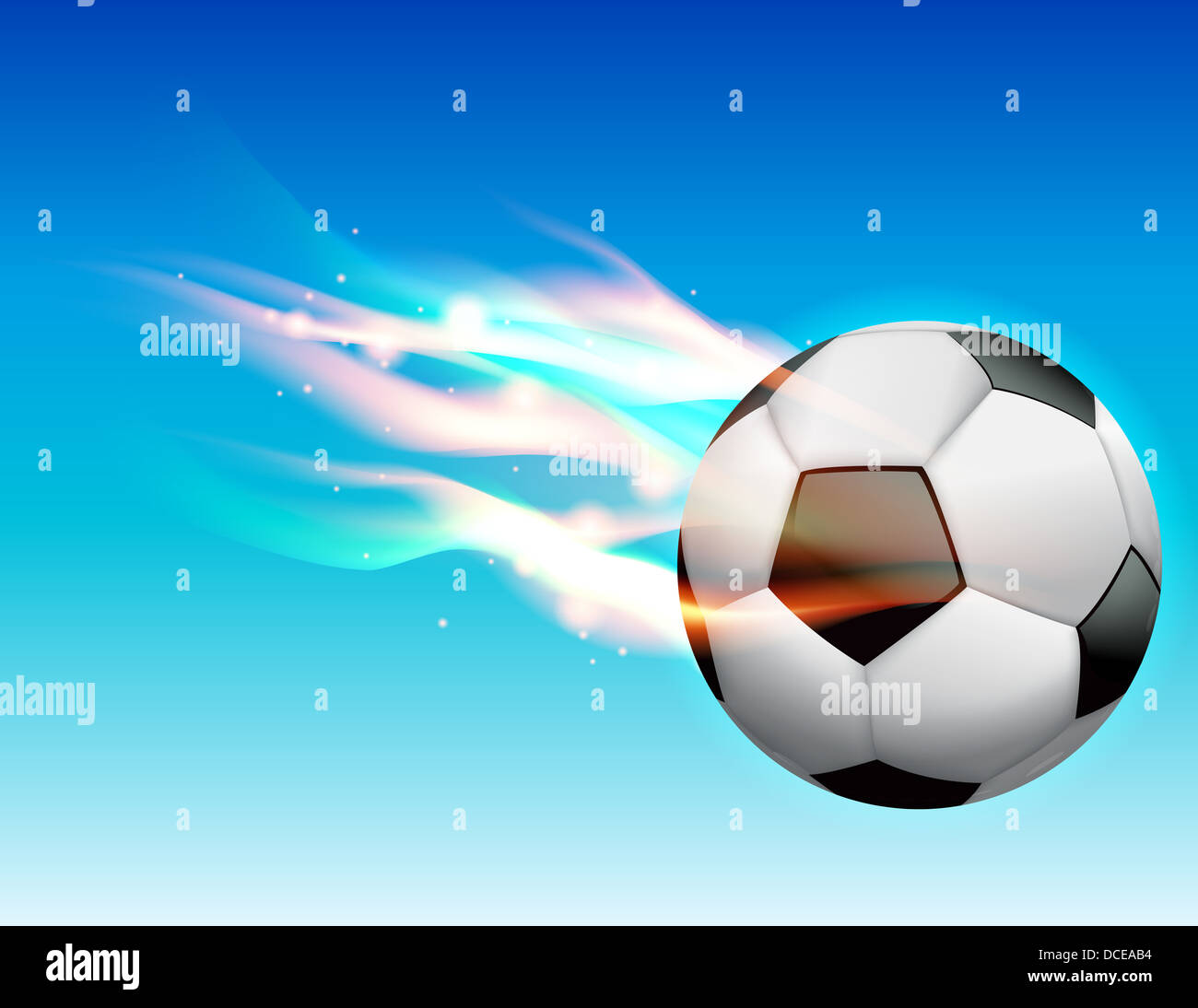 A flaming soccer ball flying in the sky Stock Photo - Alamy