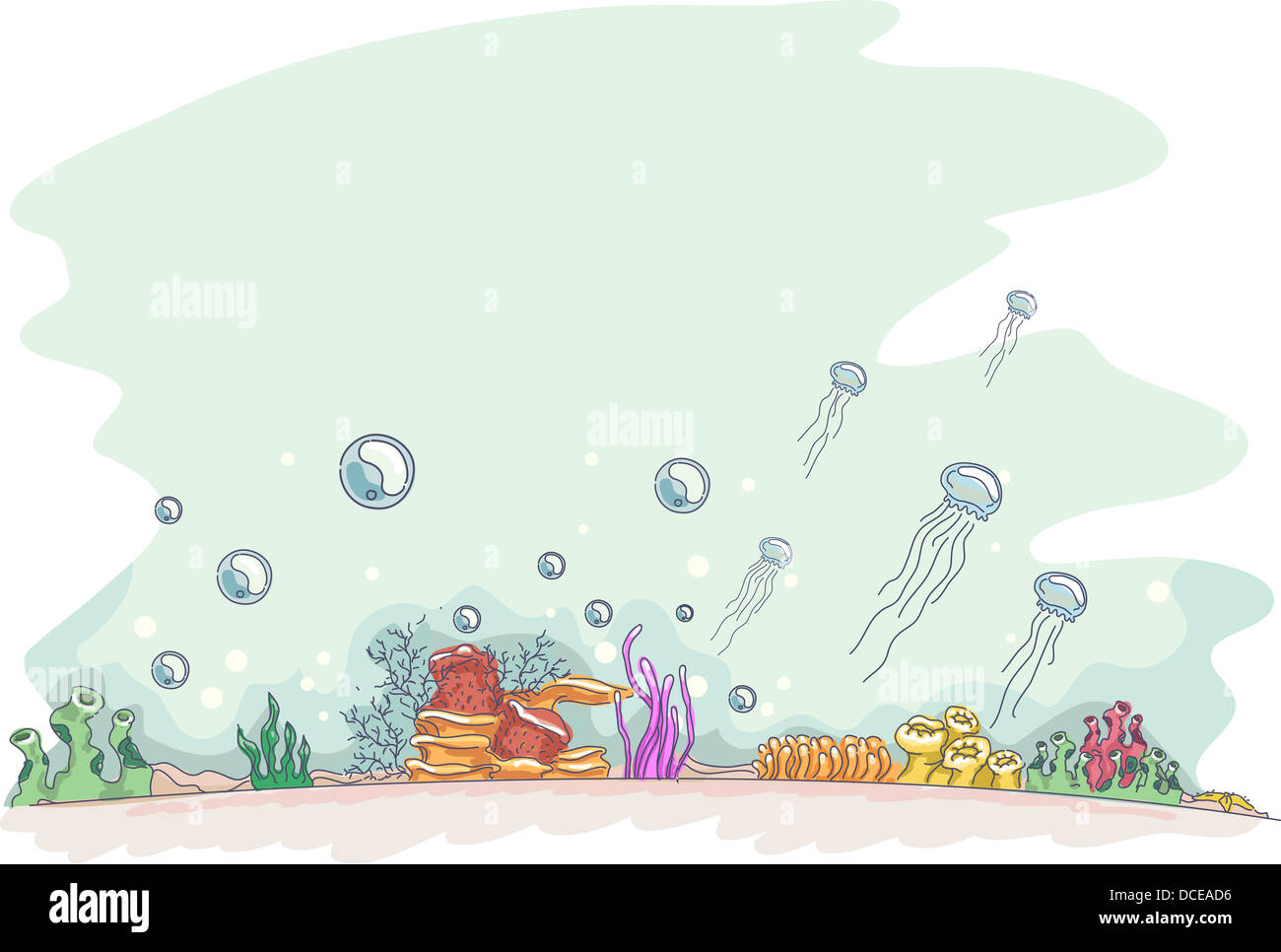 Illustration of Underwater Sketch Background Stock Photo - Alamy