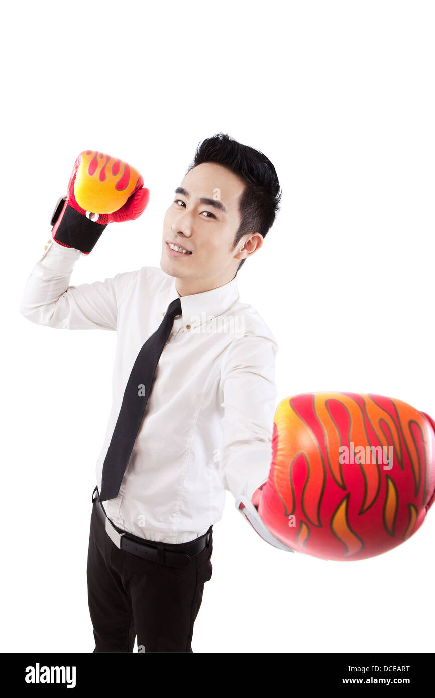 Business people and boxing gloves Stock Photo - Alamy