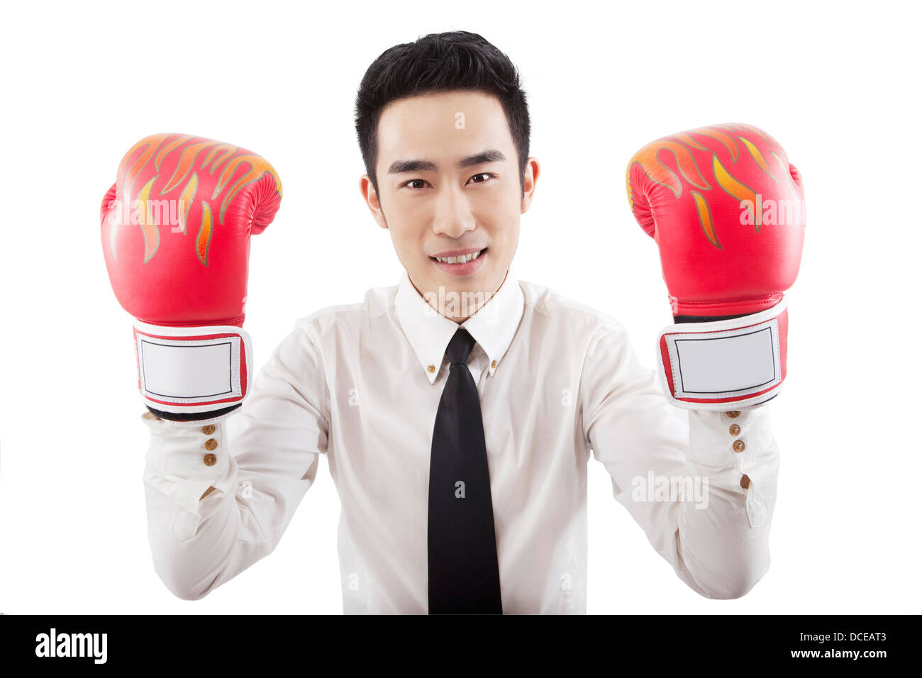 Business people and boxing gloves Stock Photo - Alamy