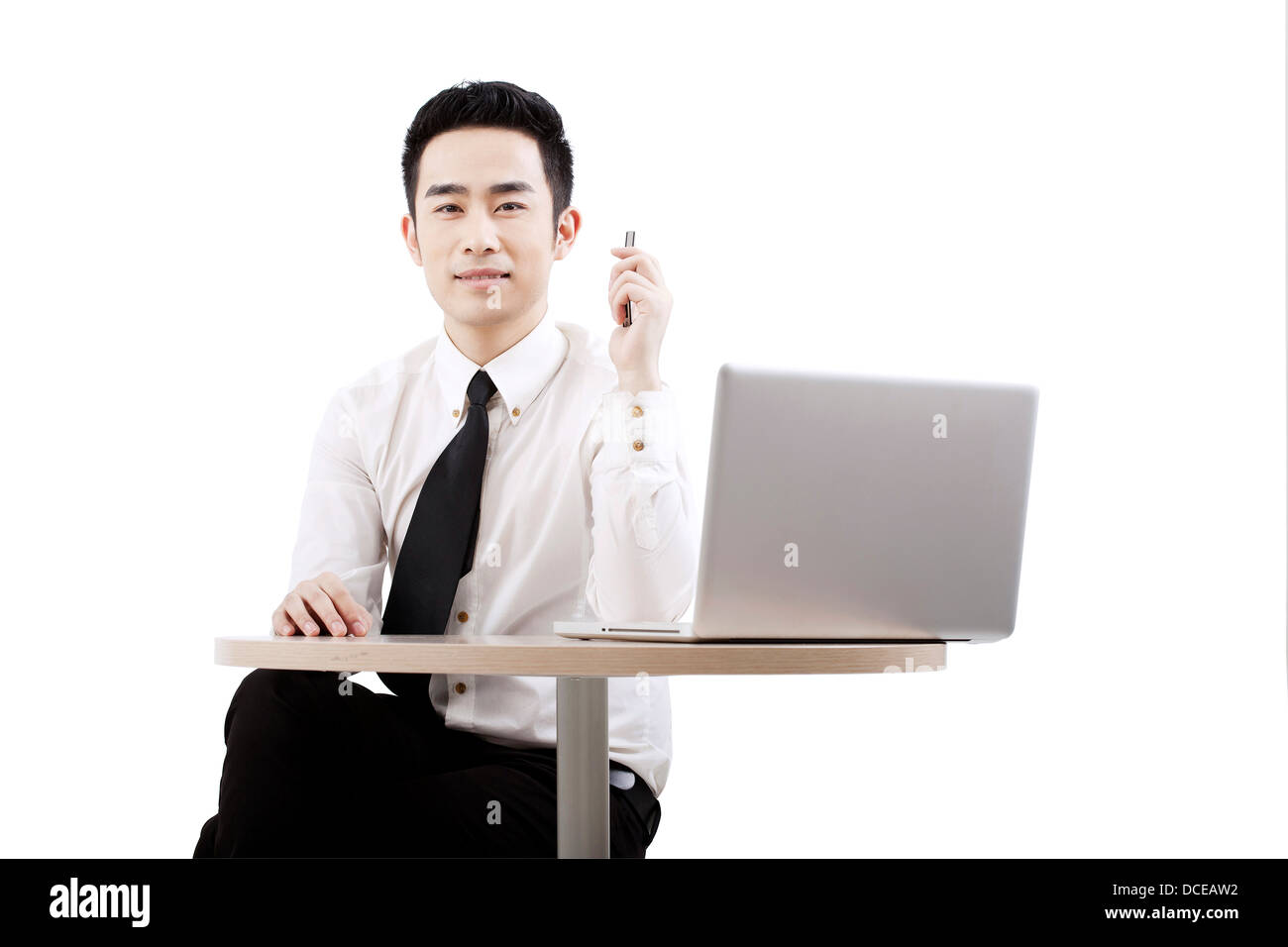 Business people and computer Stock Photo - Alamy