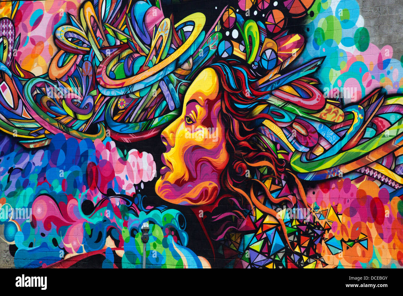 Multicolored mural in Los Angeles, California Stock Photo - Alamy