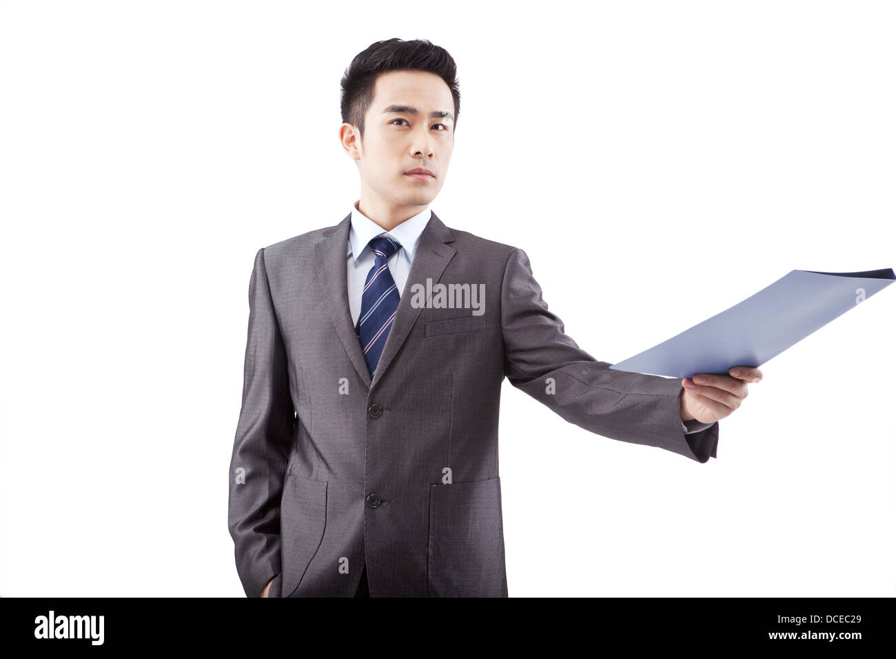 Business people holding a folder Stock Photo - Alamy