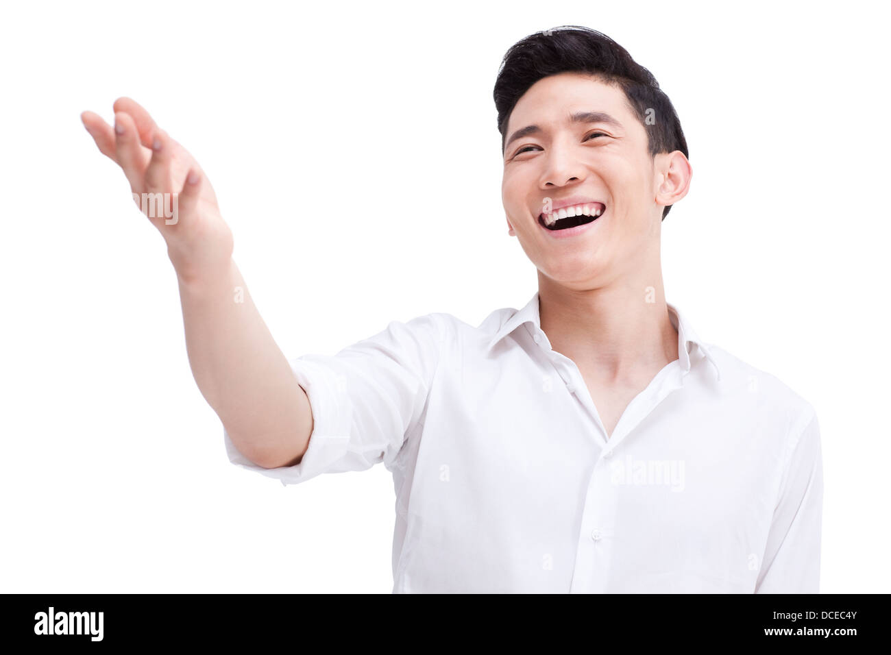 Portrait of cheerful young man Stock Photo - Alamy