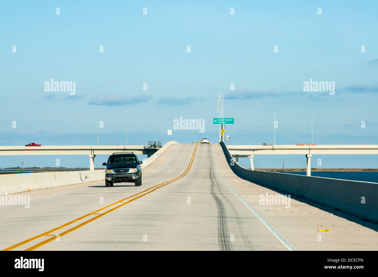 USA, Louisiana, Atchafalaya Basin, Leeville to Grand Isle causeway and ...