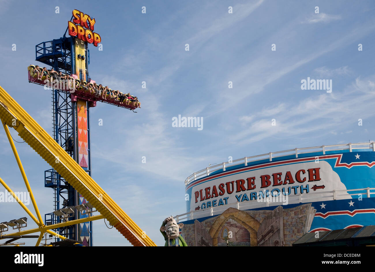 Sky Drop funfair thrill ride Pleasure Beach Great Yarmouth, Norfolk ...