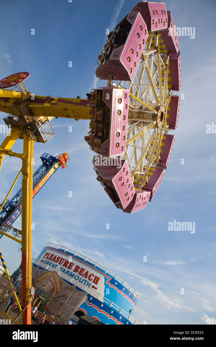 Evolution ride Pleasure Beach funfair, Great Yarmouth, Norfolk, England ...