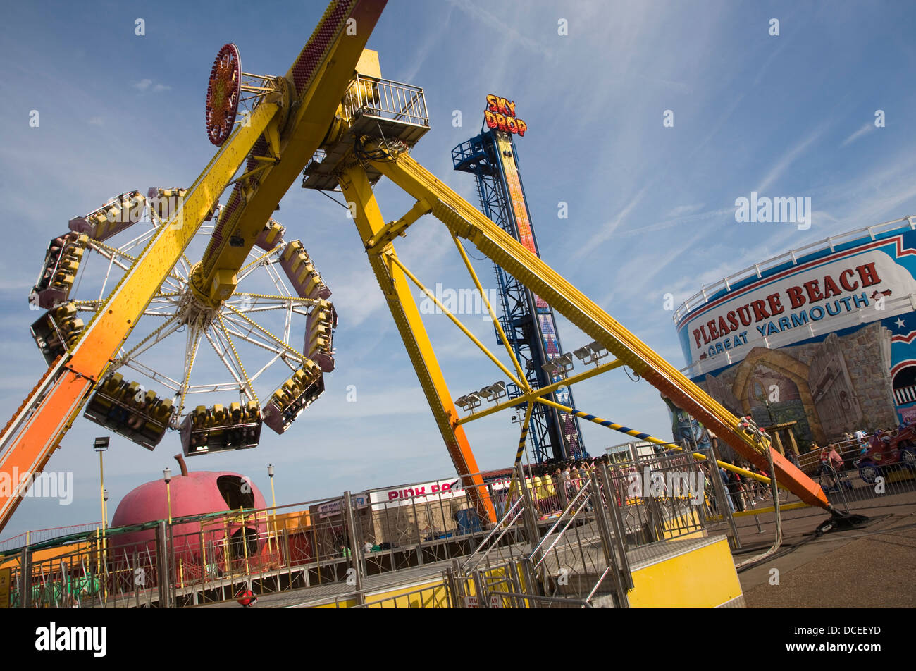 Evolution ride Pleasure Beach funfair, Great Yarmouth, Norfolk, England ...