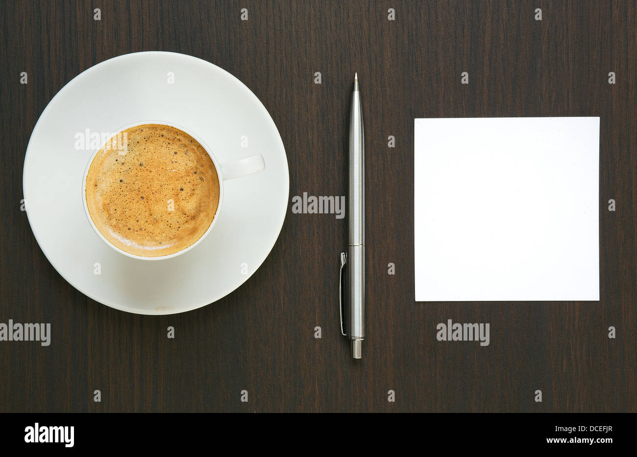 Coffee, pen and notebook Stock Photo - Alamy