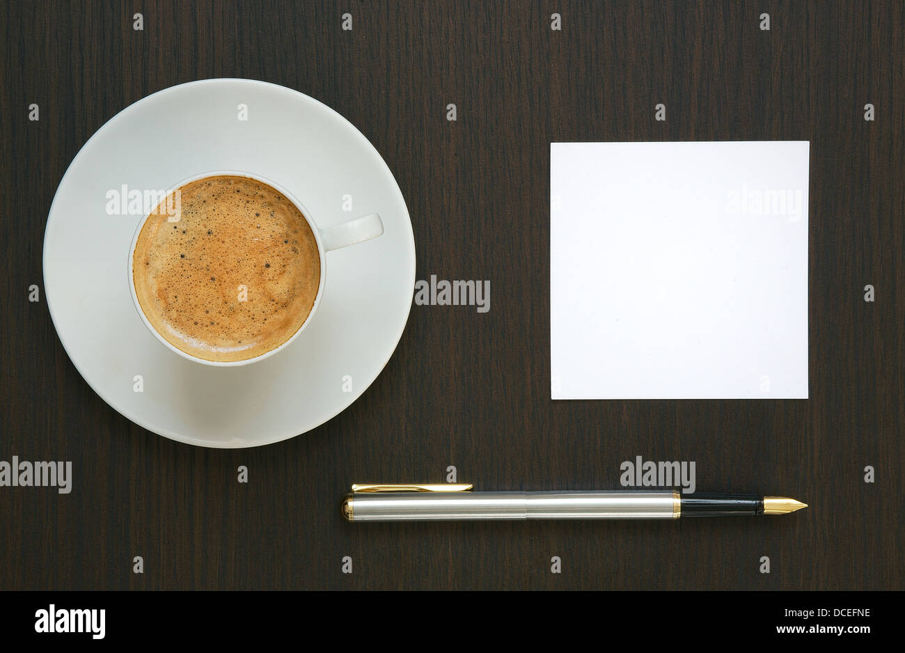 Coffee, pen and notebook Stock Photo - Alamy