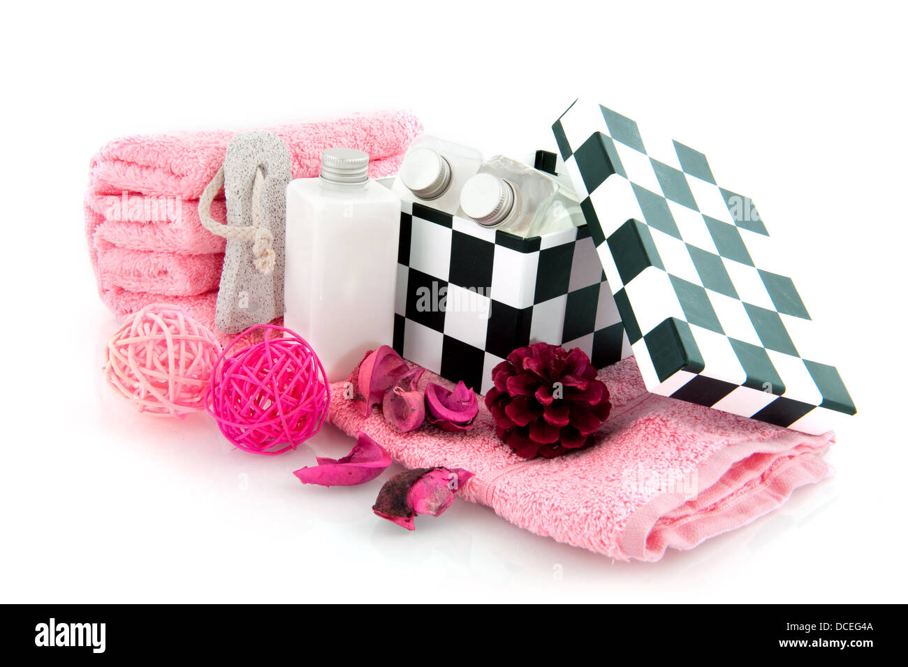 Pink beauty products Cut Out Stock Images & Pictures - Alamy