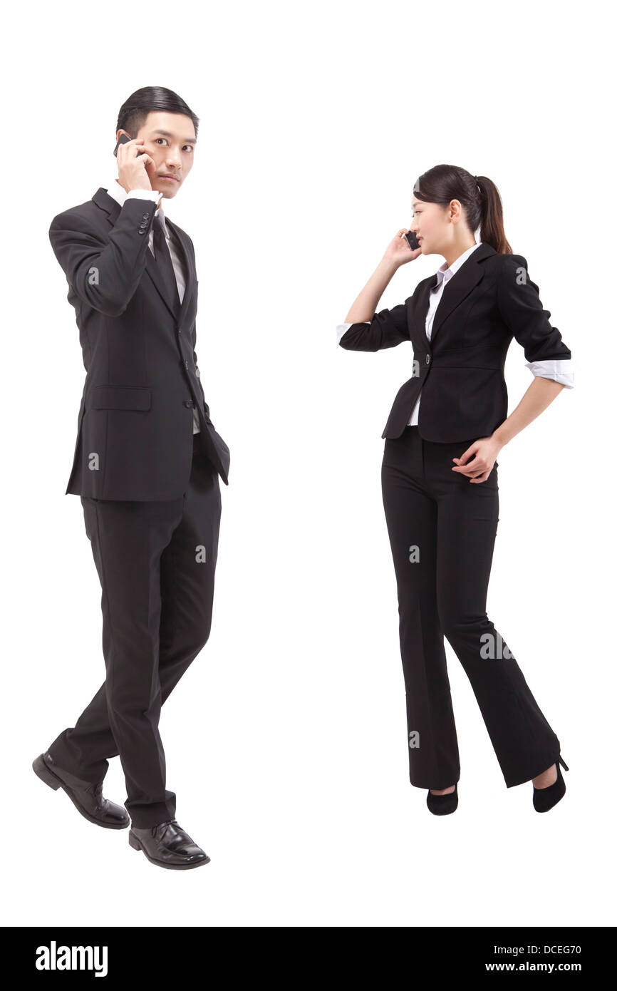 Indian business man talking mobile Cut Out Stock Images & Pictures - Alamy