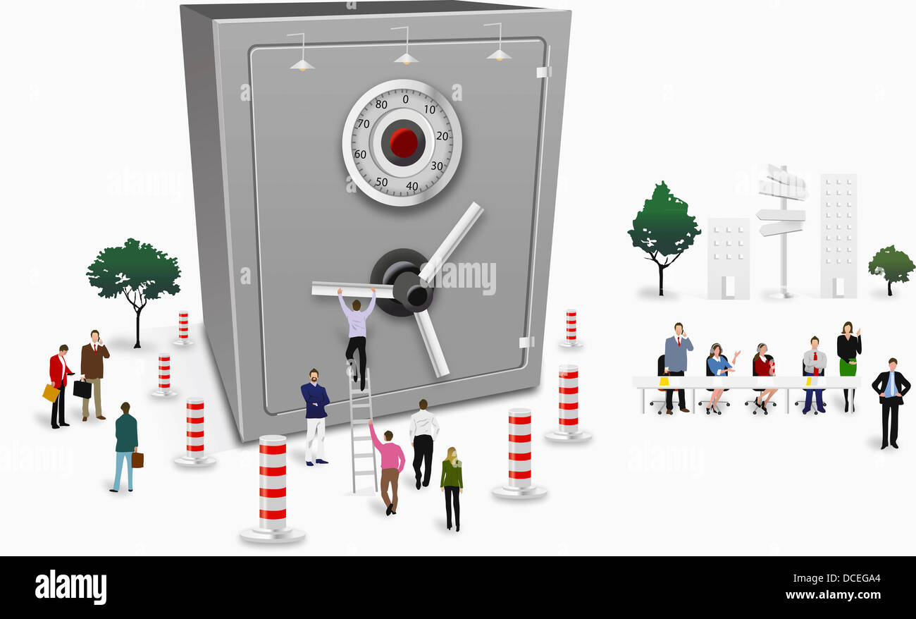 3d small people safe hi-res stock photography and images - Alamy