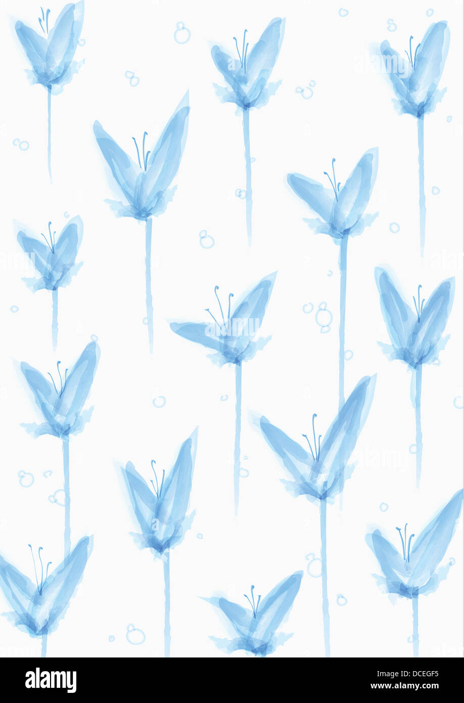 an illustration of blue flowers Stock Photo - Alamy