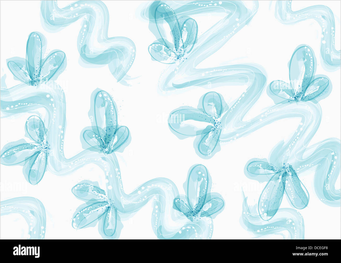 an illustration with blue flower figures Stock Photo - Alamy