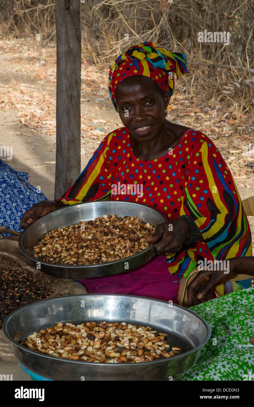 Woman with Cashew Nuts, Fatick, Senegal Stock Photo - Alamy