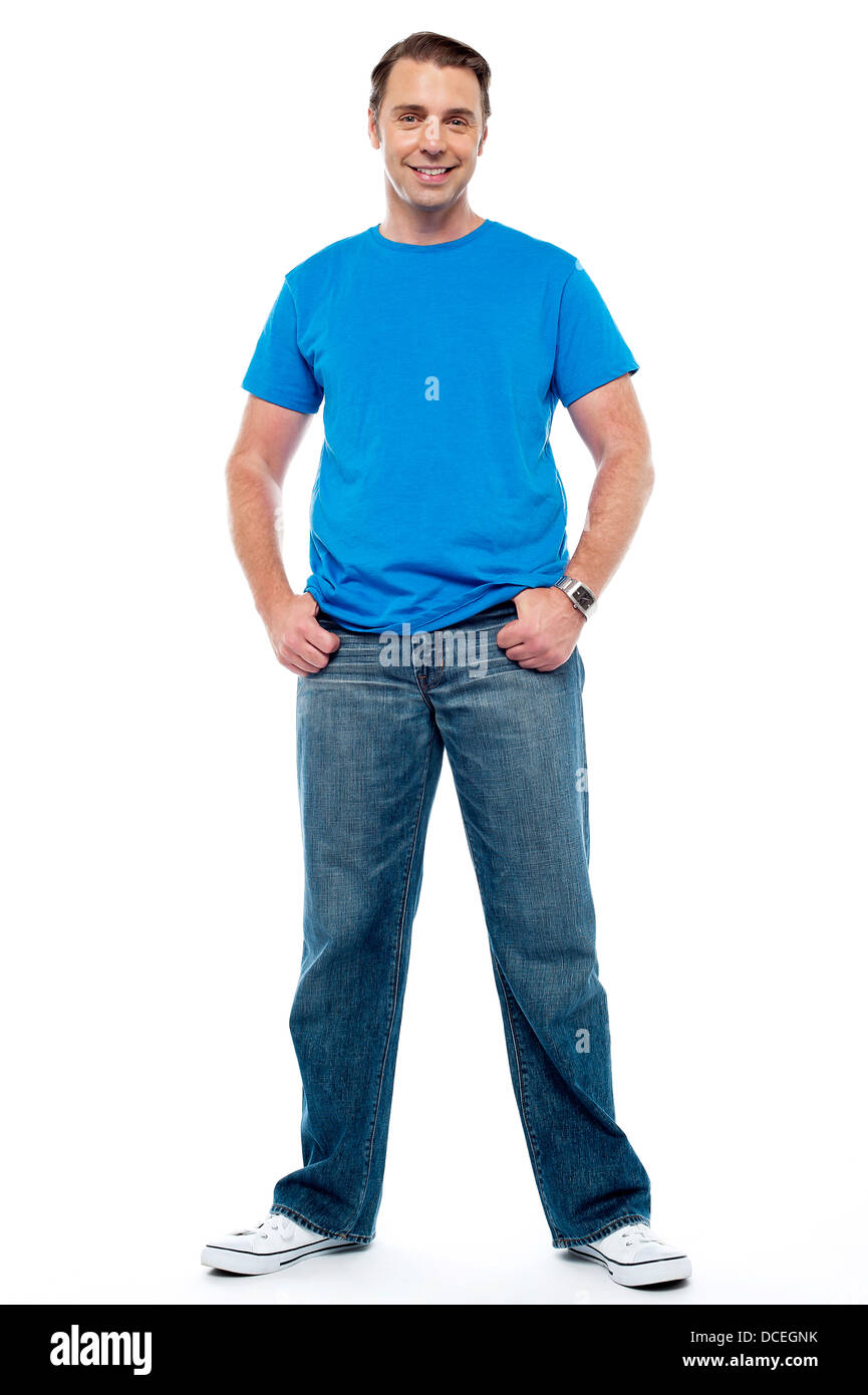 Stylish portrait of handsome young man. Full length shot Stock Photo ...
