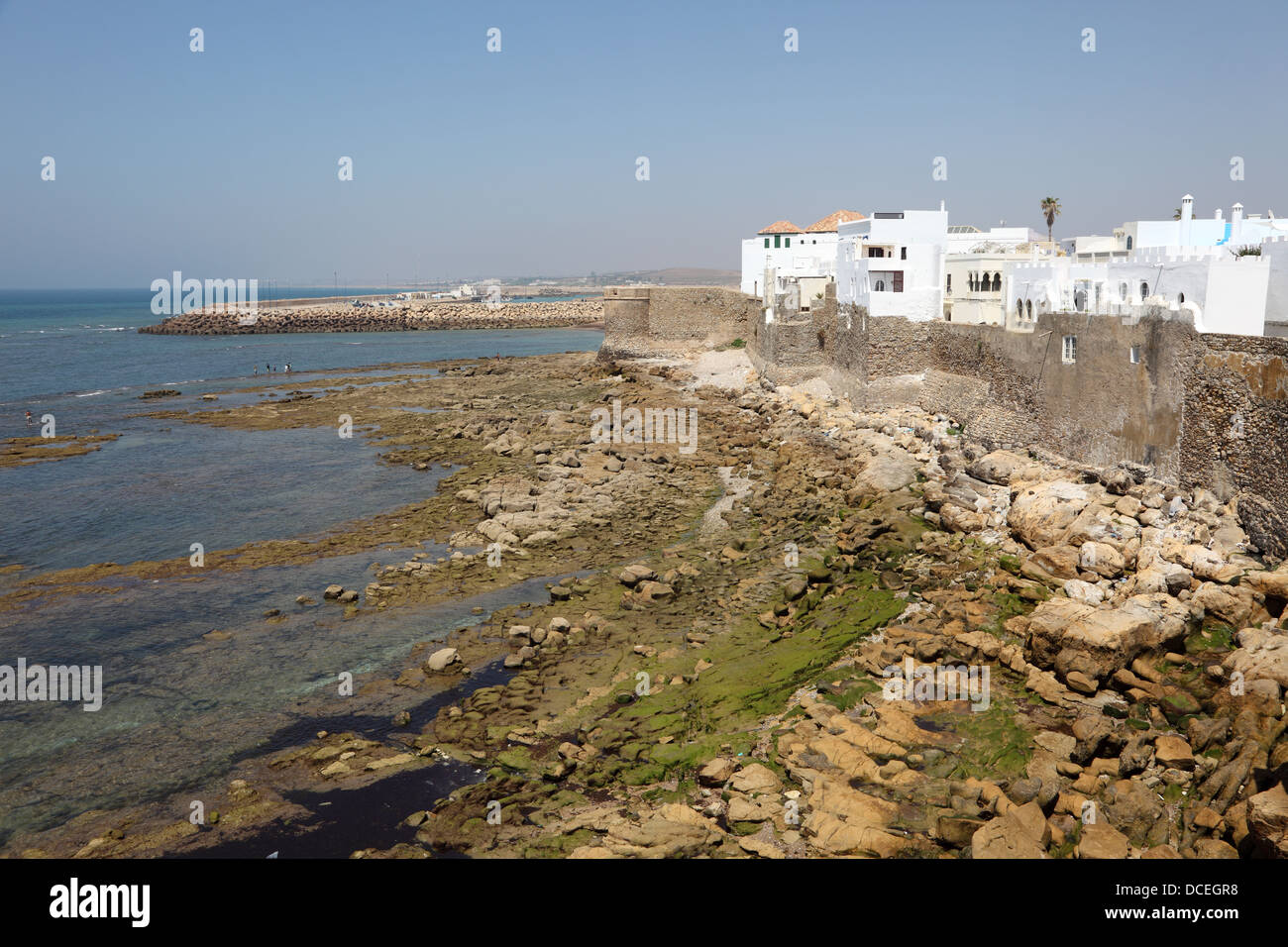 Moroccan town Asilah at the Atlantic Ocean Coast. North Africa Stock ...