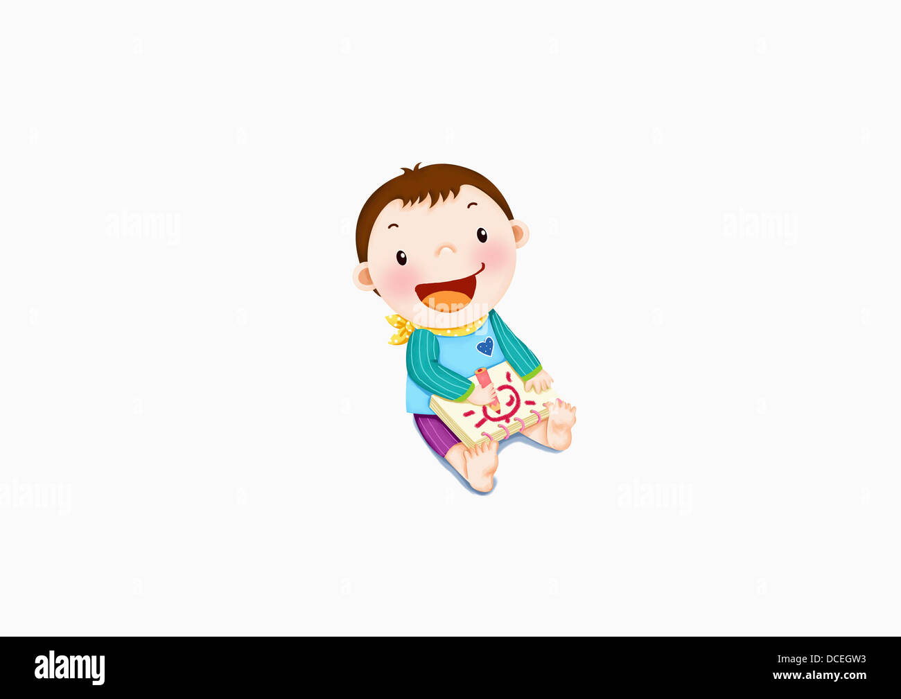 an illustration of a boy drawing Stock Photo - Alamy