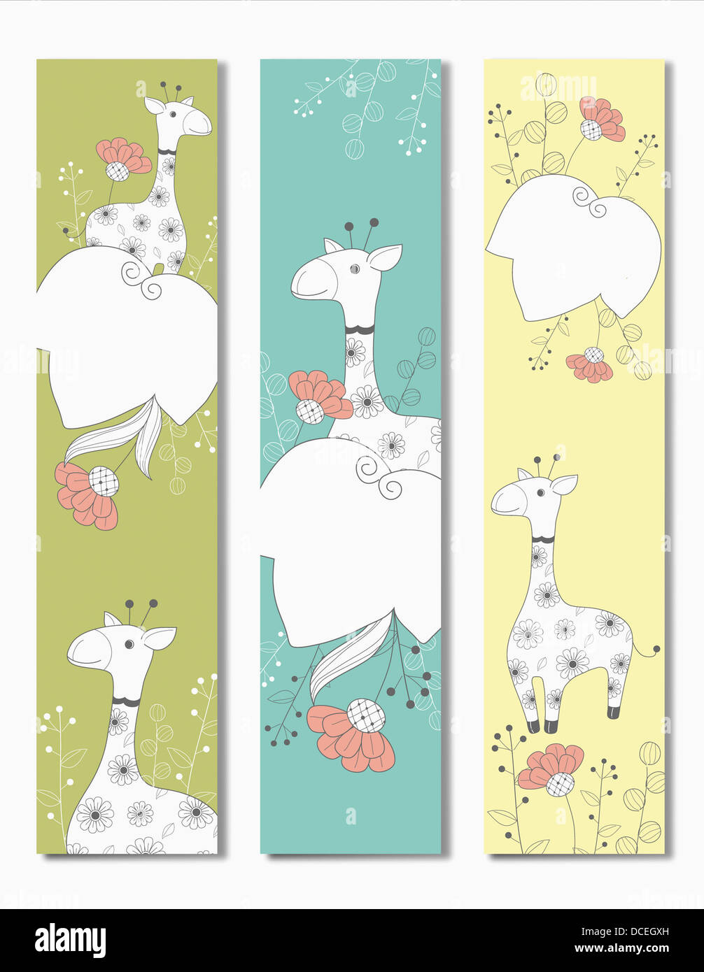 an illustration of cards with giraffes Stock Photo - Alamy