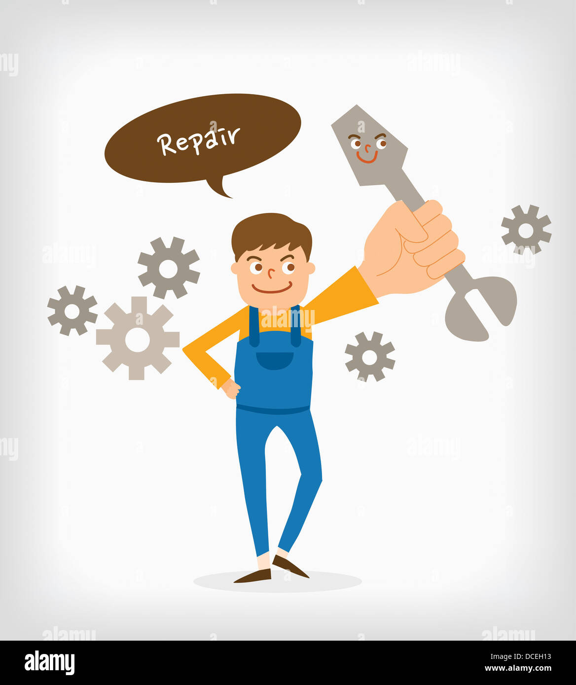 an illustration of a repair man Stock Photo - Alamy