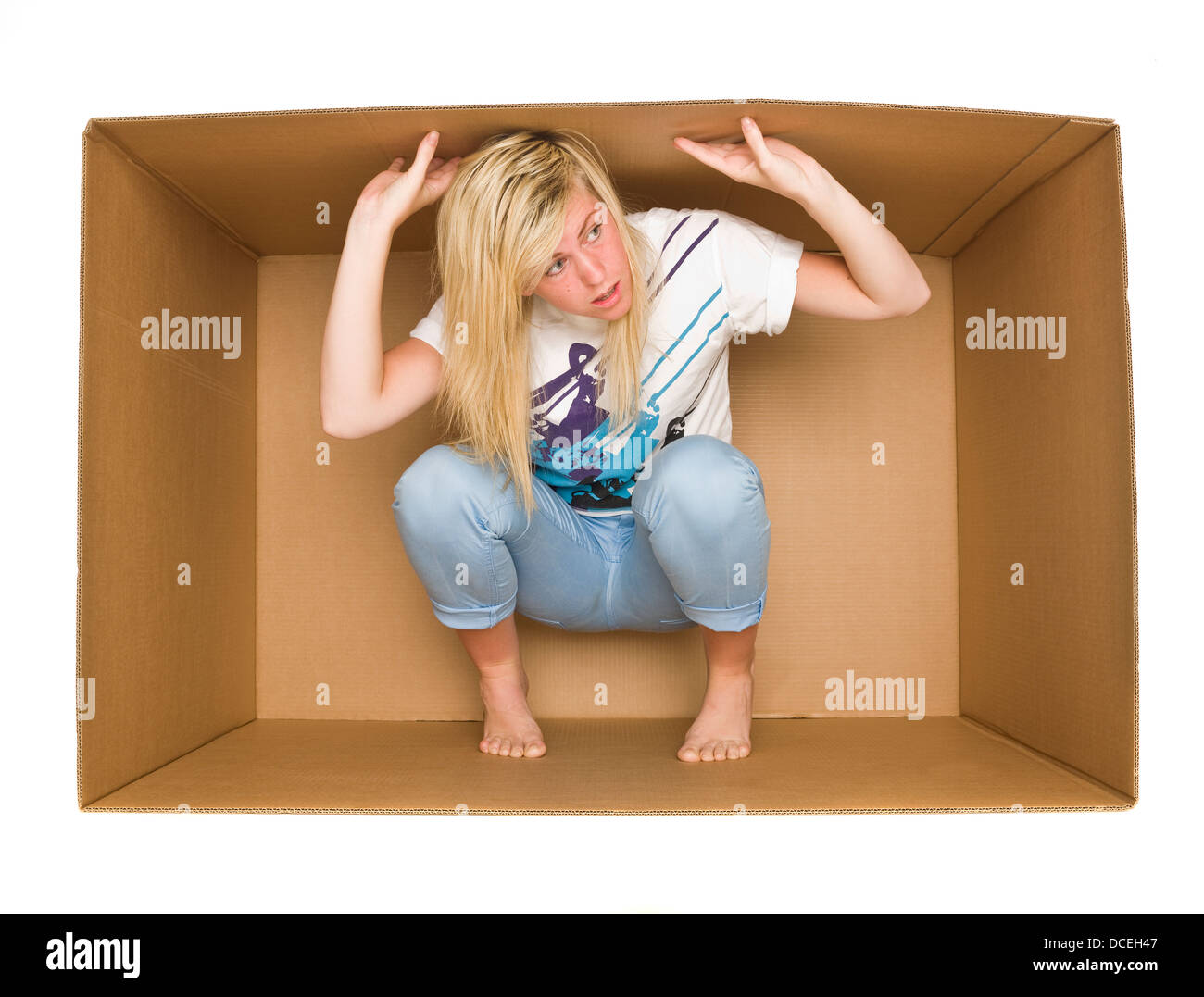 Woman Trapped Box High Resolution Stock Photography and Images - Alamy