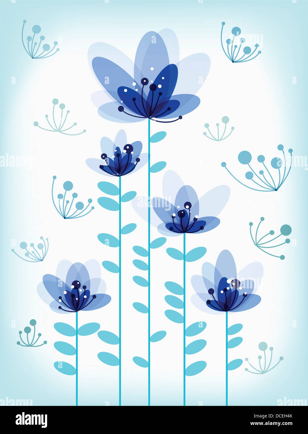 an illustration of blue plants Stock Photo - Alamy