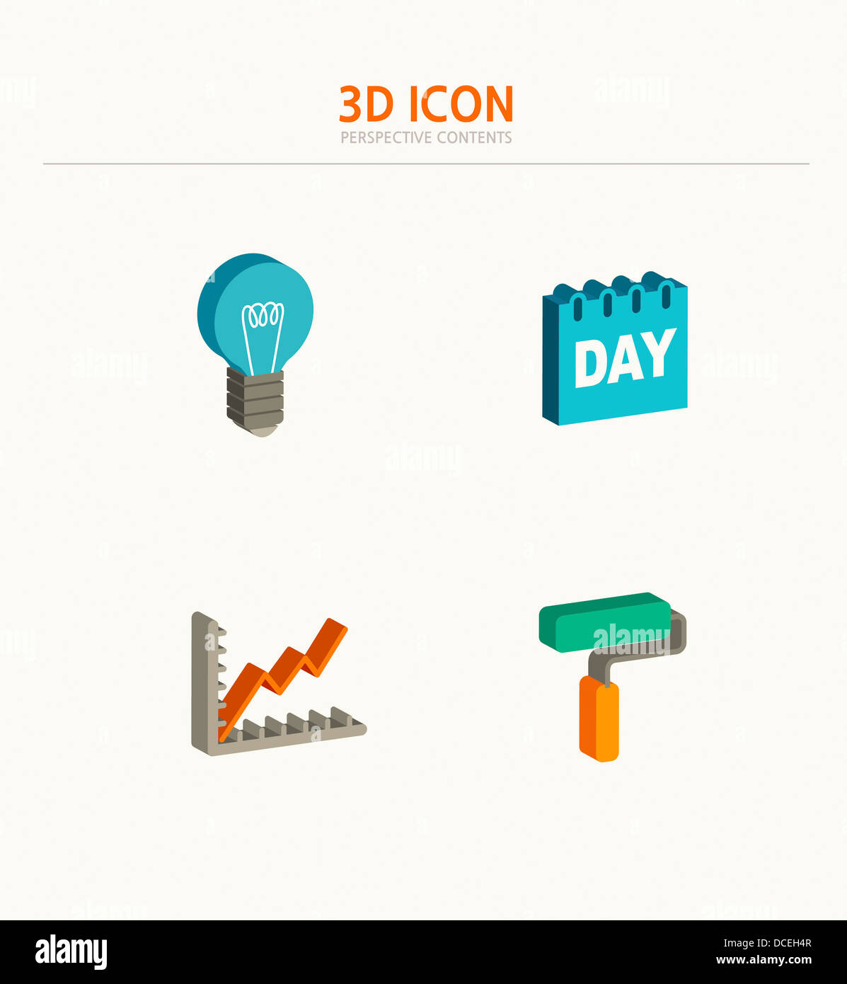 illustration of 3d icons Stock Photo - Alamy