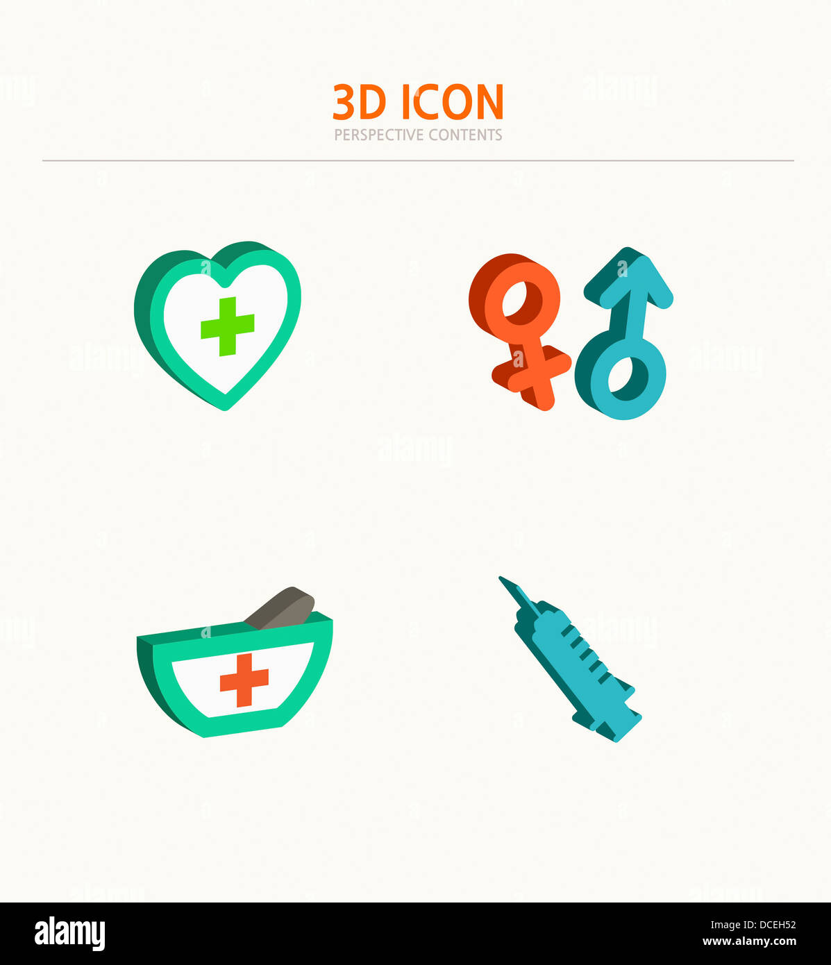 illustration of 3d icons Stock Photo - Alamy