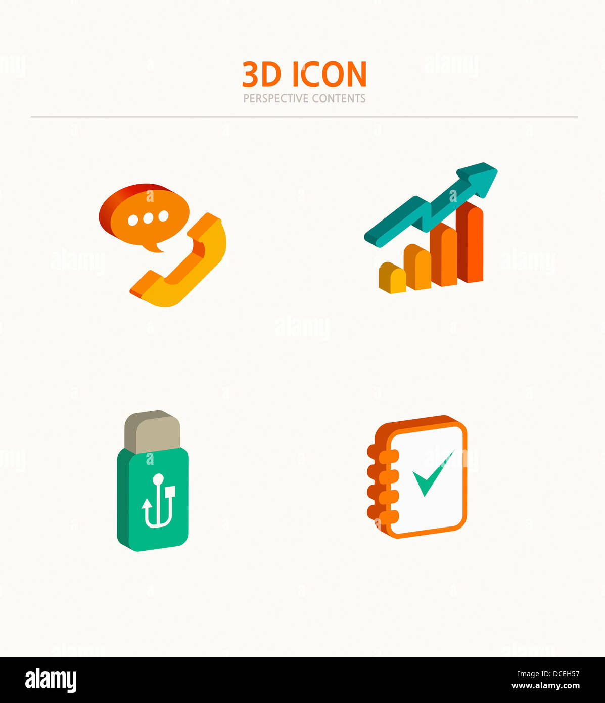 illustration of 3d icons Stock Photo - Alamy