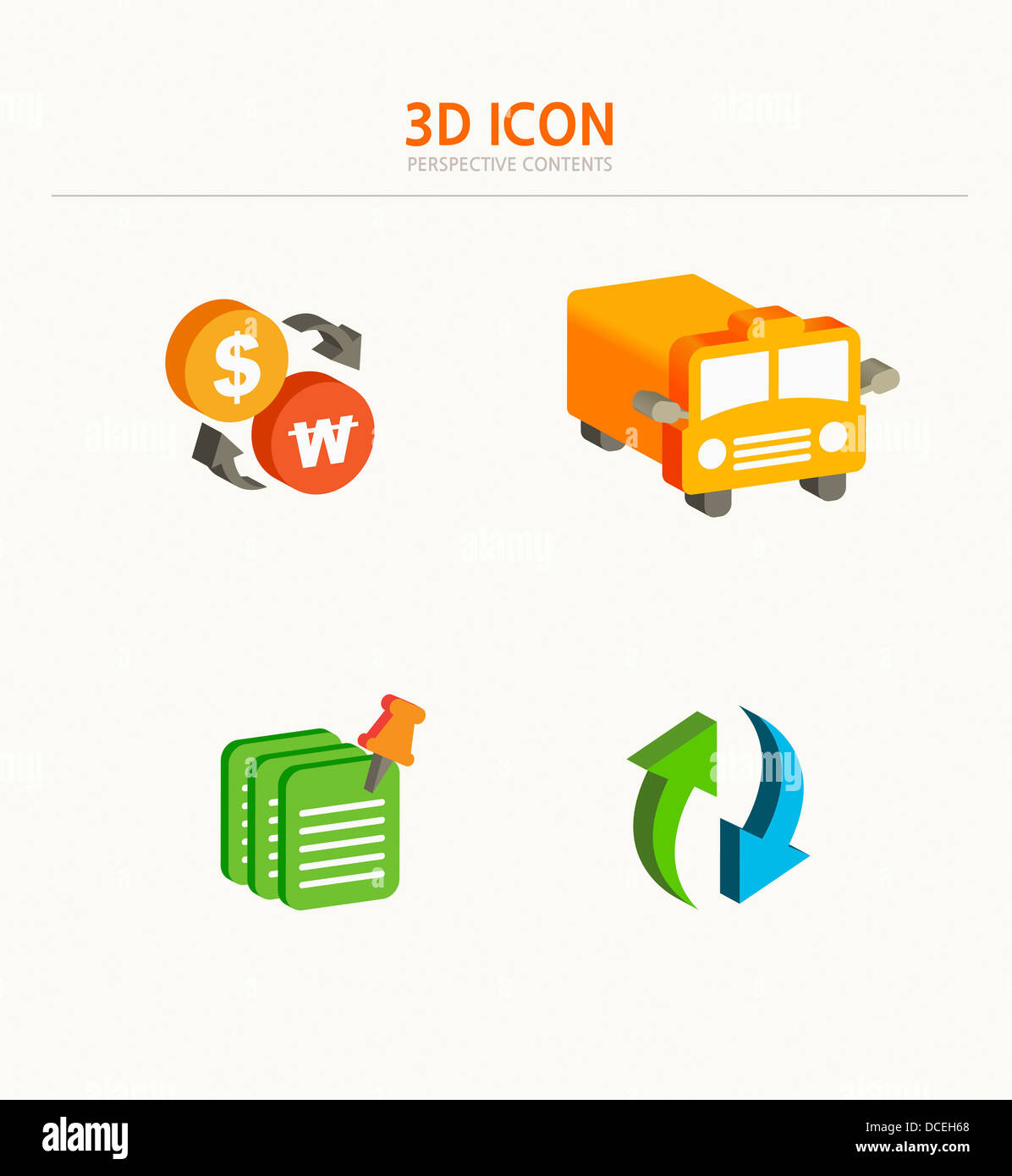 illustration of 3d icons Stock Photo - Alamy