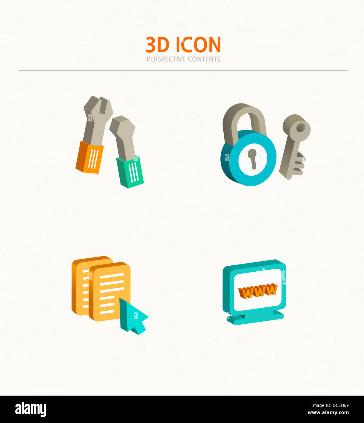 illustration of 3d icons Stock Photo - Alamy