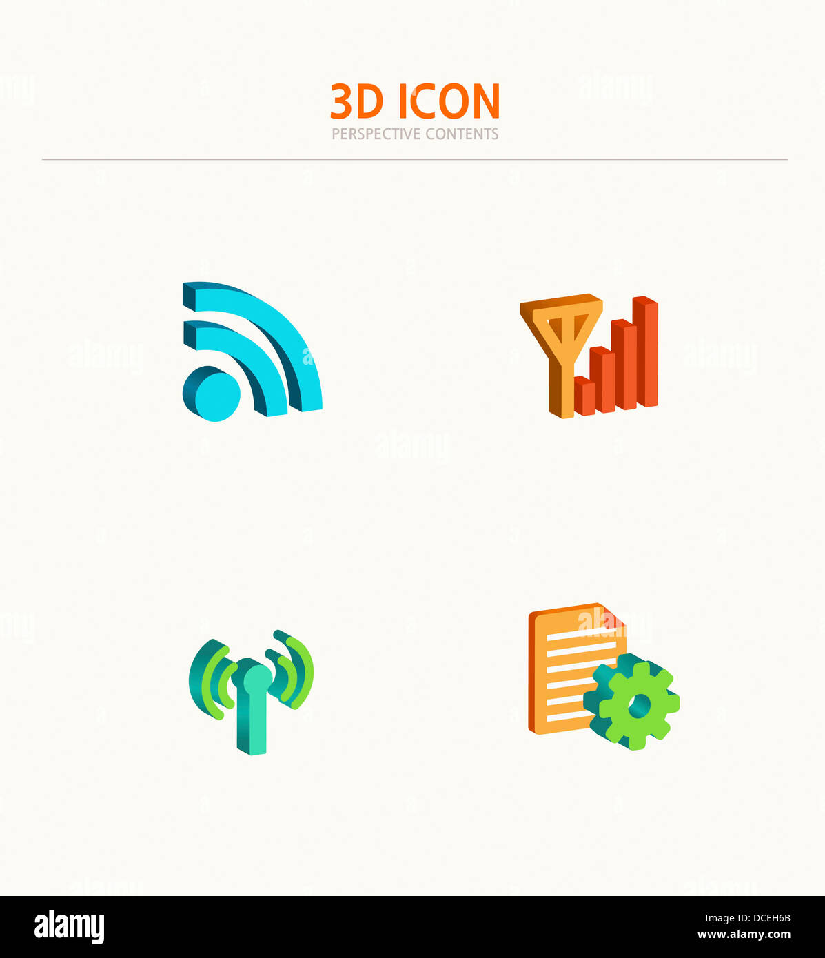 illustration of 3d icons Stock Photo - Alamy